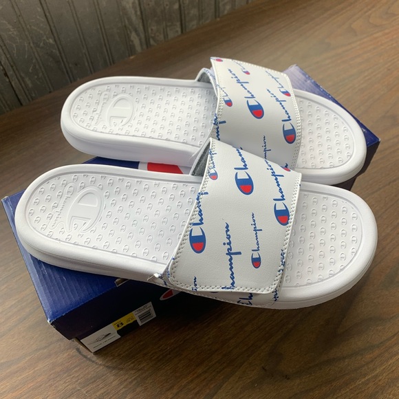 Champion | Shoes | New Mens Champion Athletic Slide White Logo | Poshmark